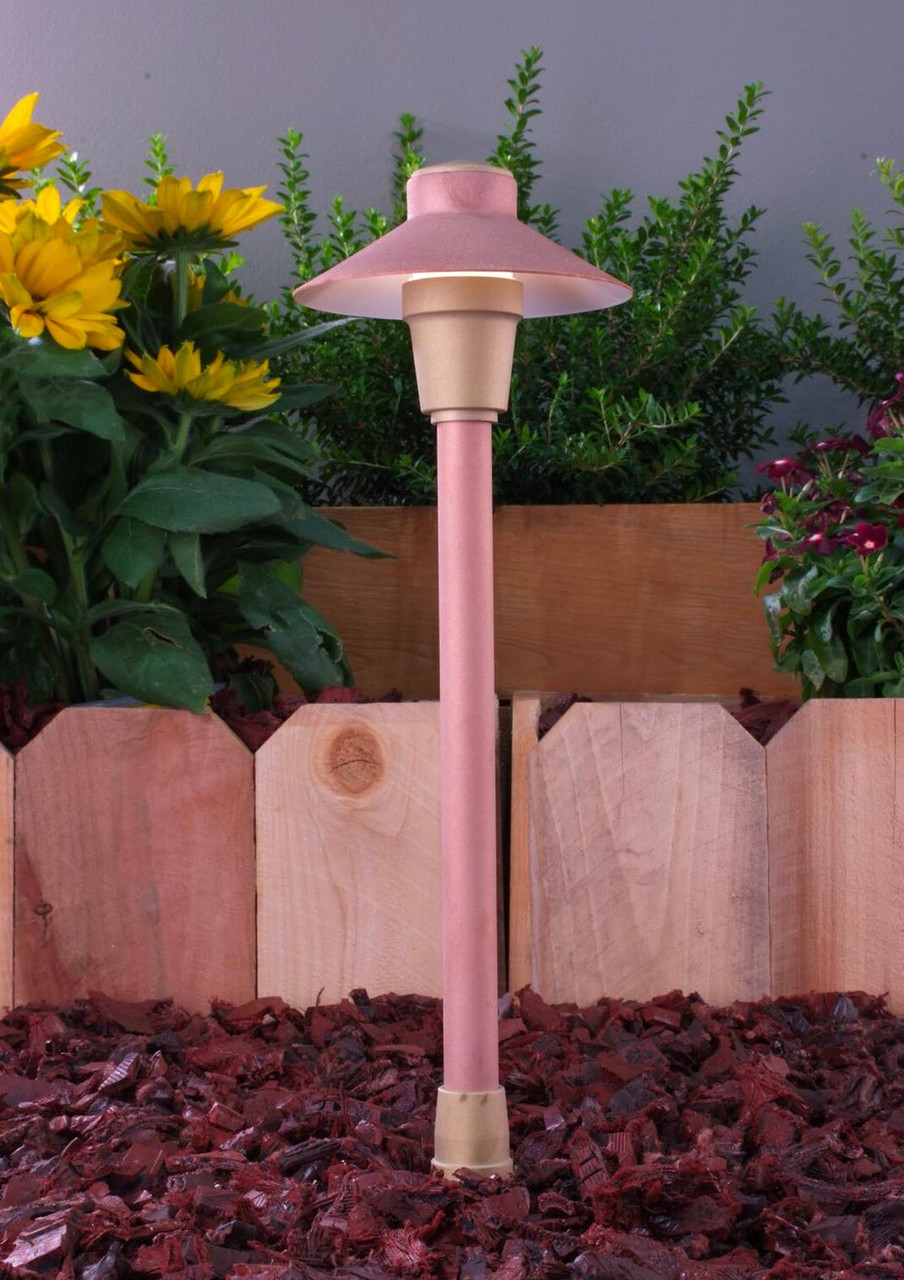 Elite Series Cast Brass Path Light With Copper Finish 5" Diameter Hood ...