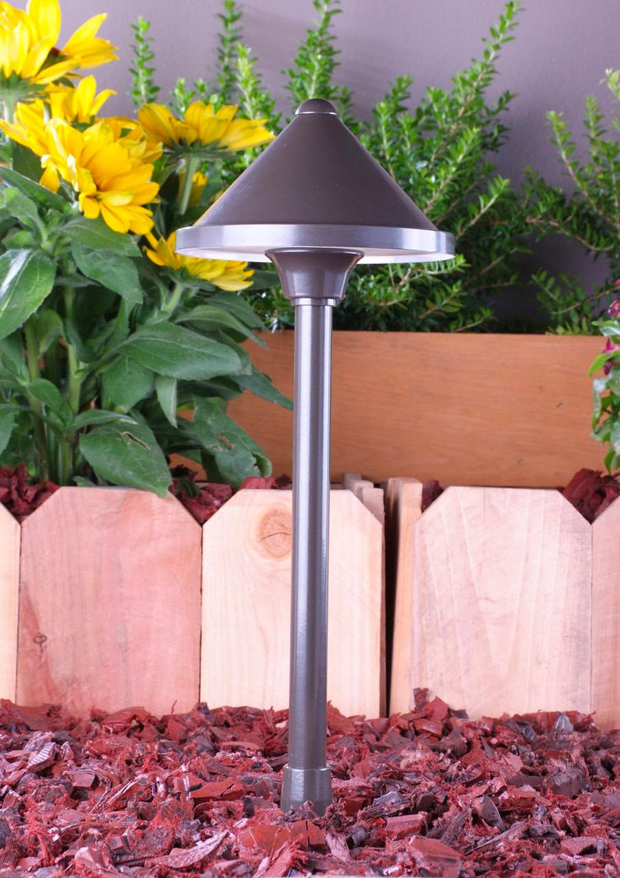 Elite Bronze Path Light with 6" Diameter Hood - YardBright® Landscape ...