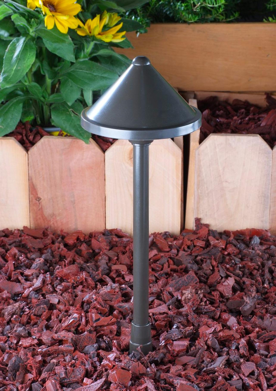 Elite Bronze Path Light with 6" Diameter Hood - YardBright® Landscape ...