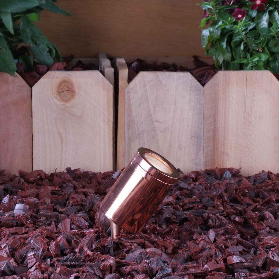 Polished Copper Outdoor Spotlight - YardBright® Landscape Lighting