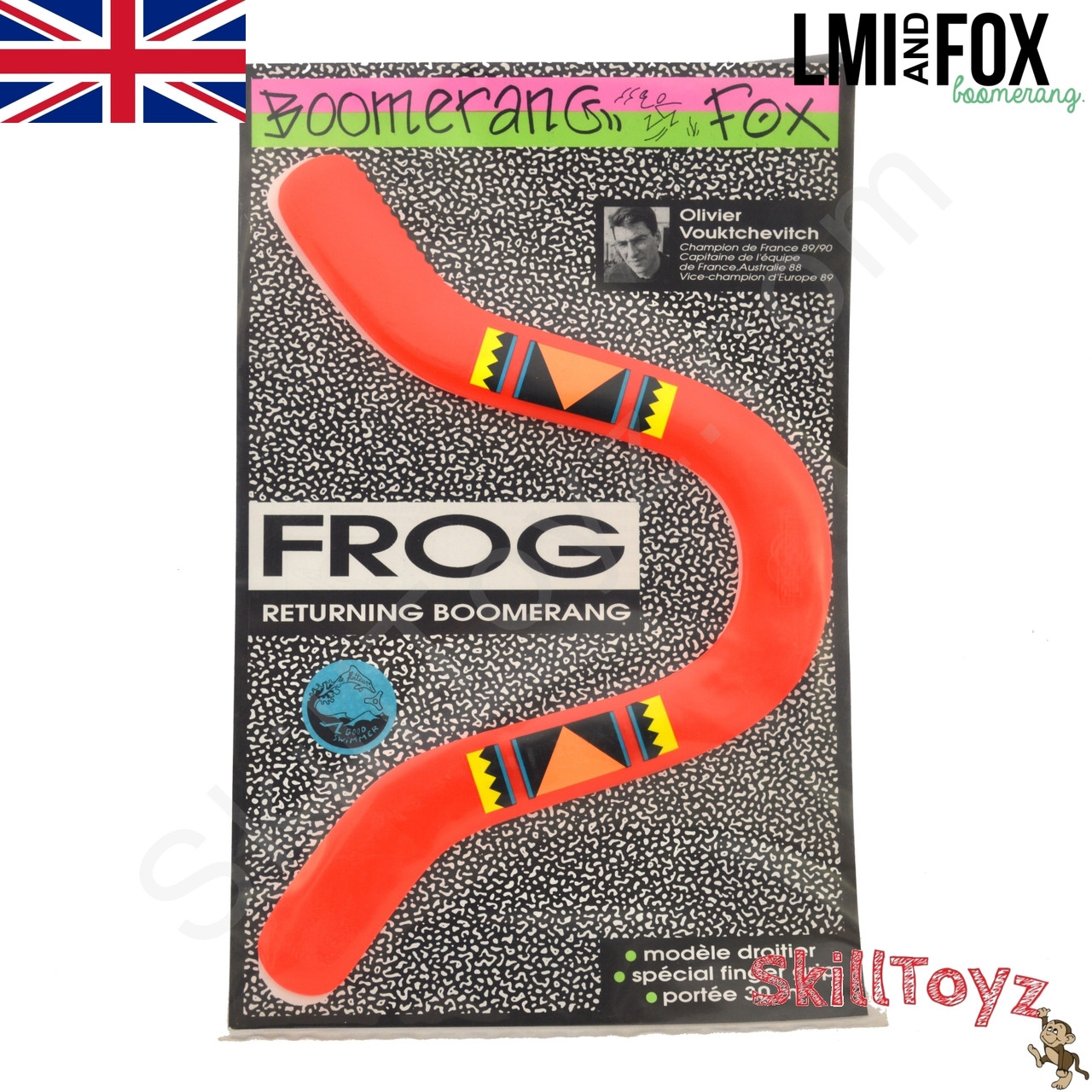 LMI and Fox Boomerangs Frog Float Red RIGHT HANDED - SkillToyz