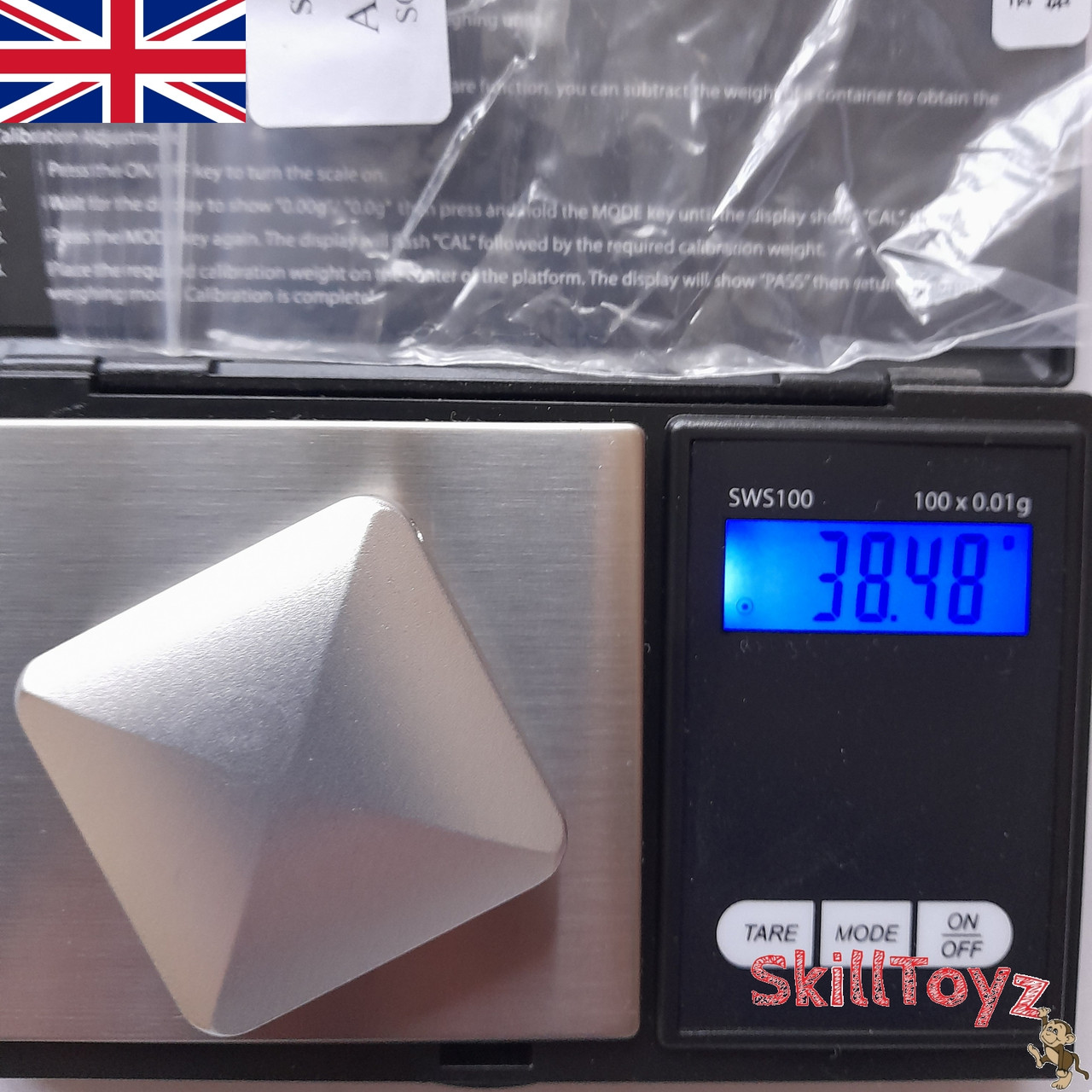 Flip Over Desk Toy Aluminium Square Silver 38g - SkillToyz