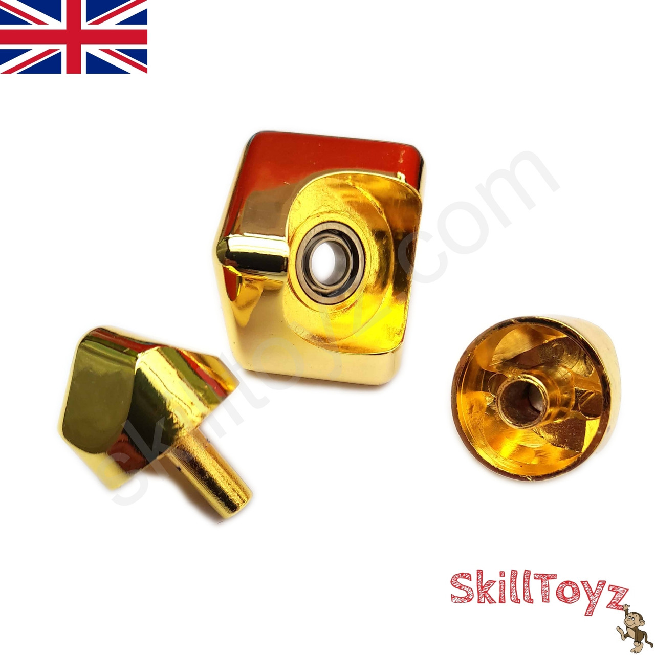 Metal Spinner Cube Fidget Gadget Gold - SkillToyz