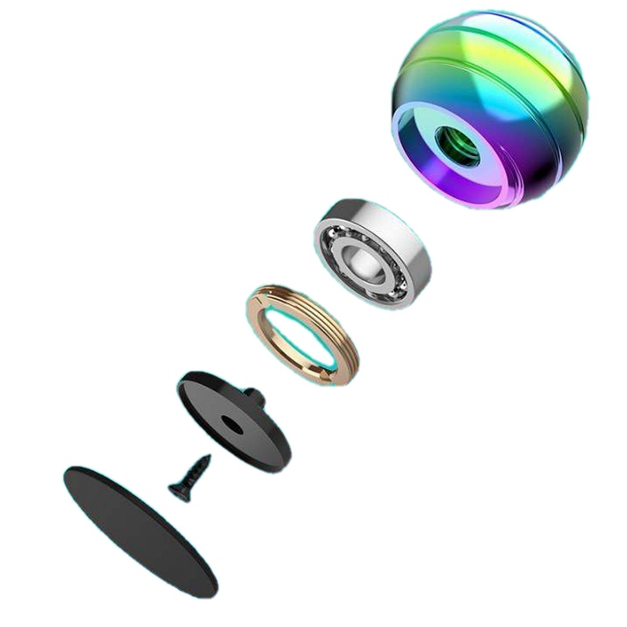 Premium Desk Top Executive Spin Sphere Large Rainbow - SkillToyz