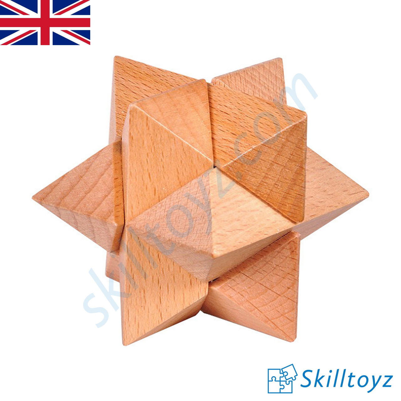 IQ 3D Wooden Puzzle #3 Octagon Star - SkillToyz