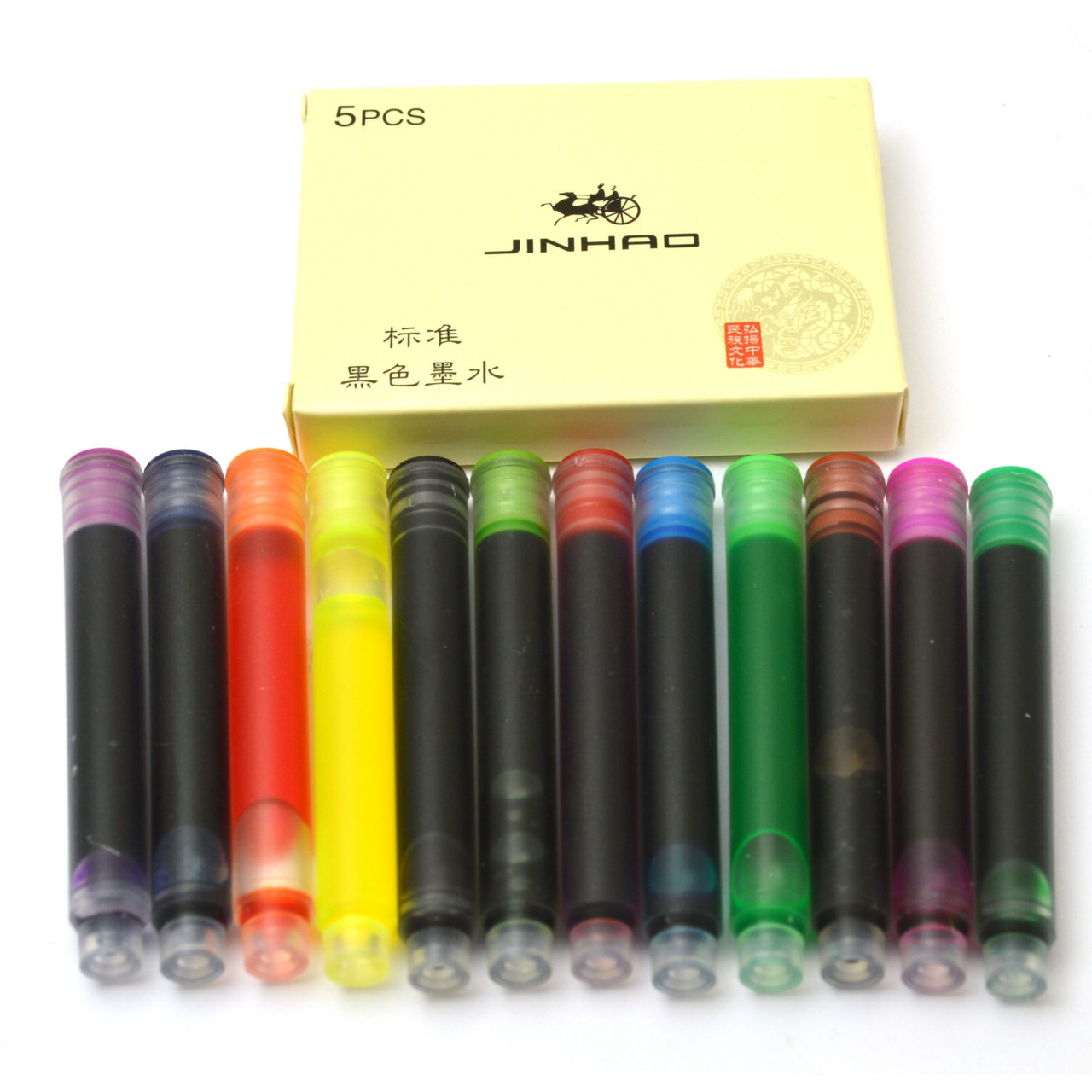 Jinhao Colour Fountain Pen Ink Cartridges x5 Black - SkillToyz