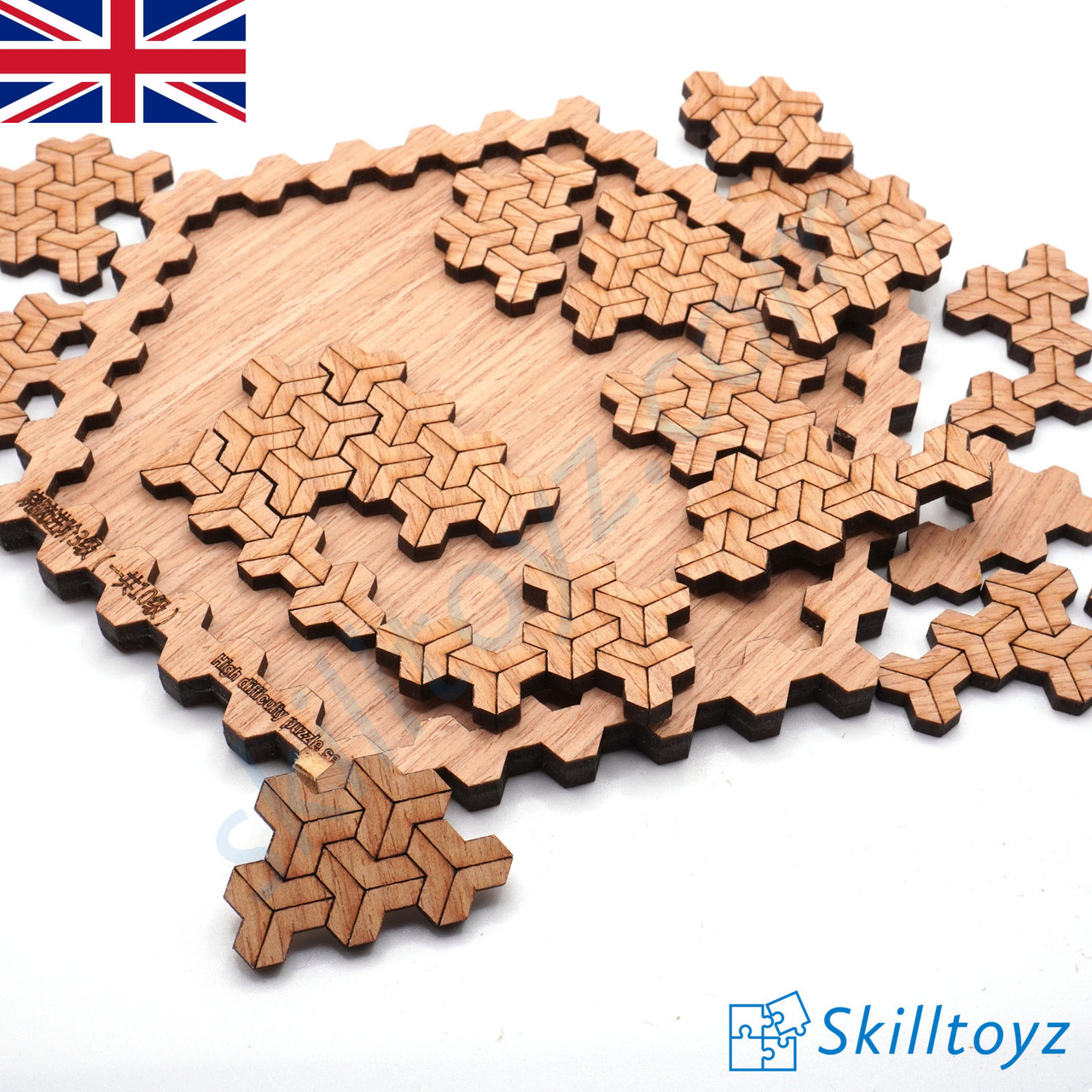 IQ Wooden Jigsaw Puzzle #7 Hexagon Cubist - SkillToyz