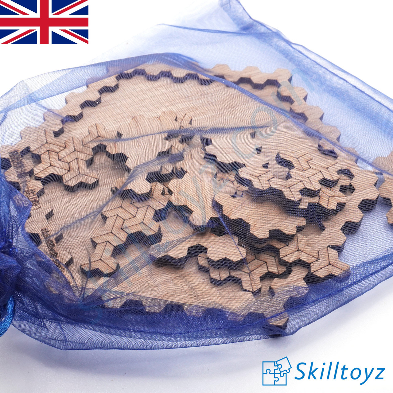 IQ Wooden Jigsaw Puzzle #7 Hexagon Cubist - SkillToyz