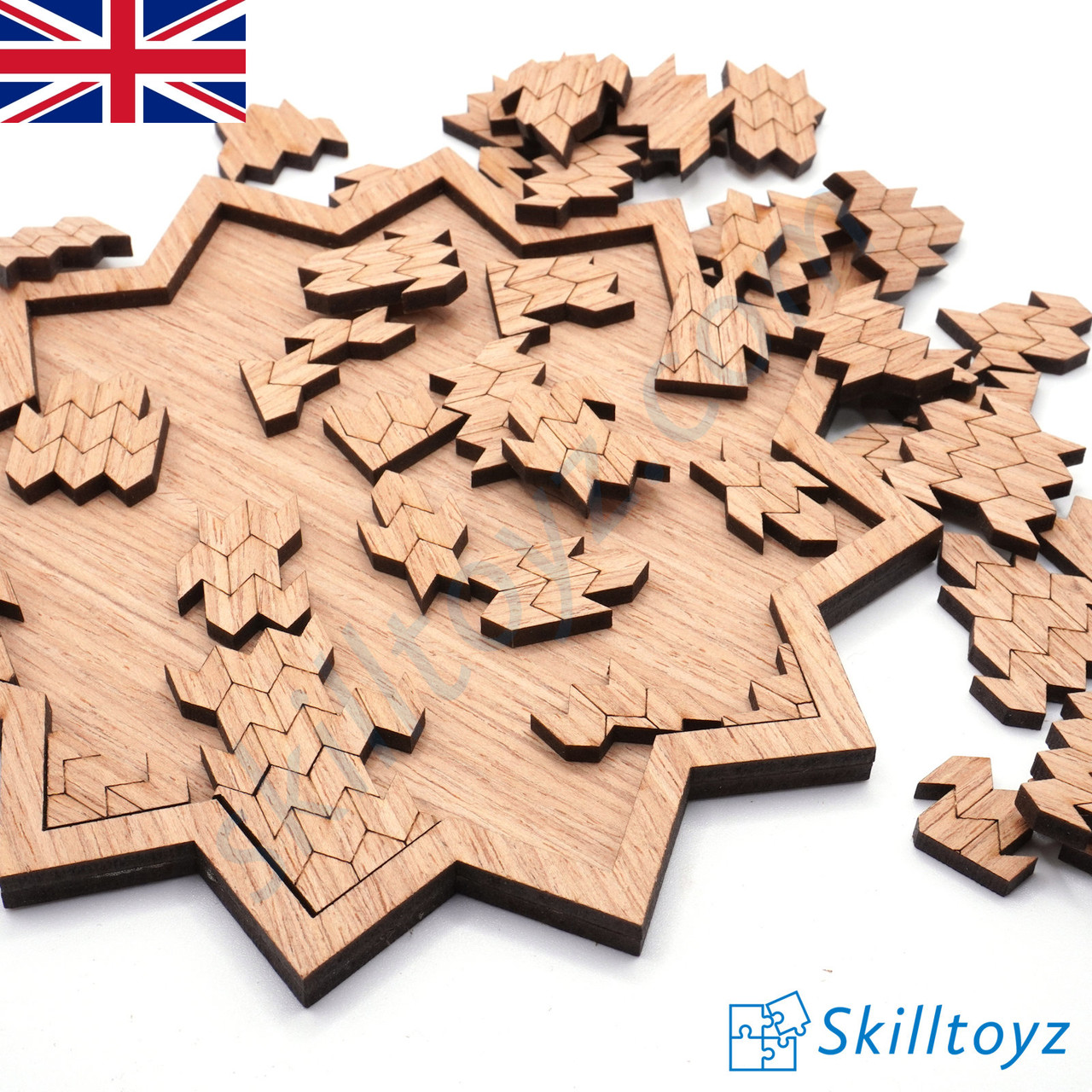 IQ Wooden Jigsaw Puzzle #16 Dodecagram Irregular Hexagon - SkillToyz