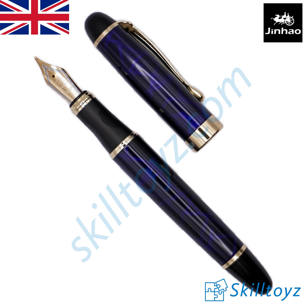 Jinhao x450 Fountain Pen Blue Spark + 5 free ink cartridges - SkillToyz