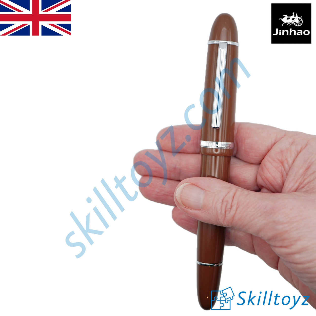 Jinhao X159 Fountain Pen F Nib Coffee with Chrome Metalwork + 5 free ...