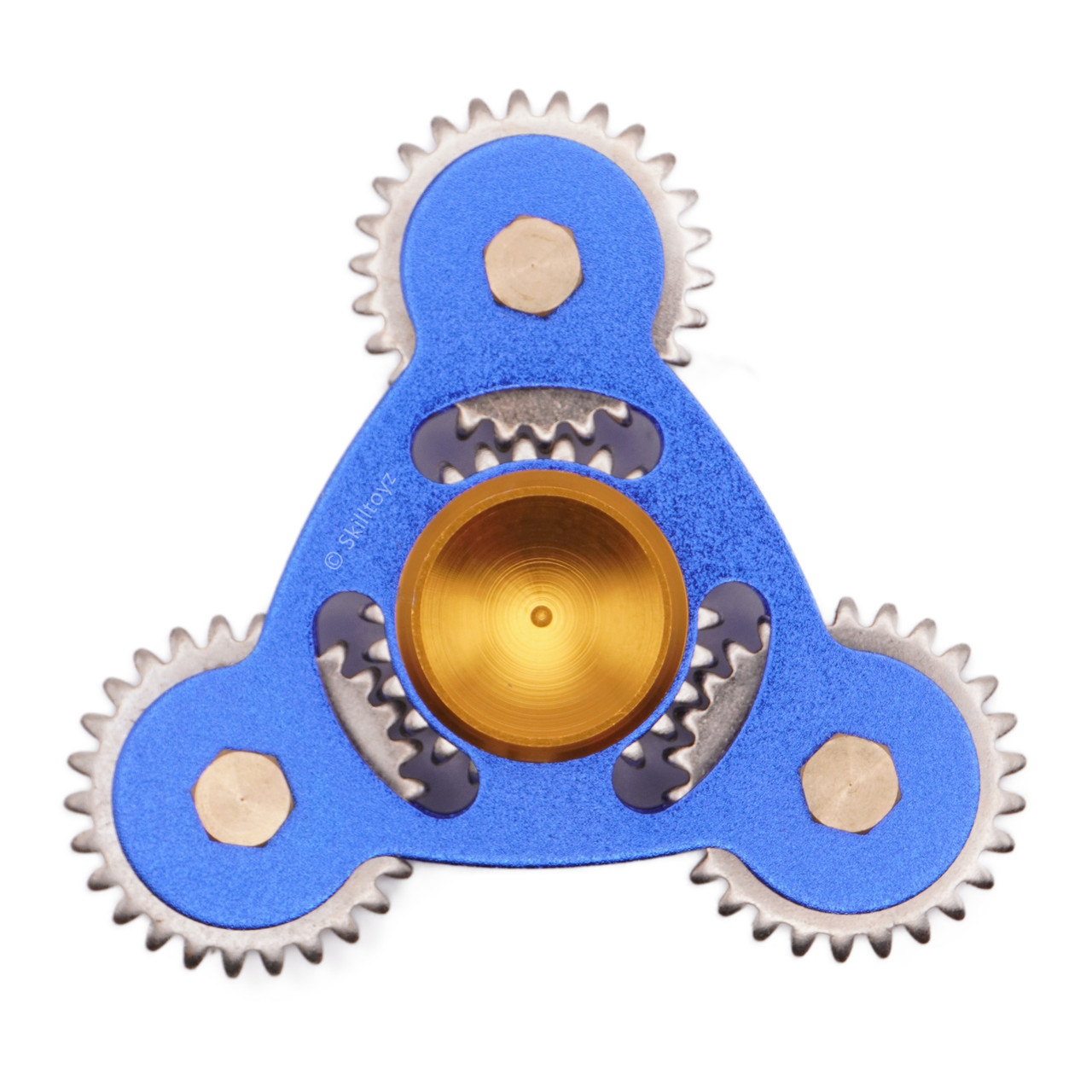 Metal Finger Fidget Spinner with Four Cogs - Blue - SkillToyz