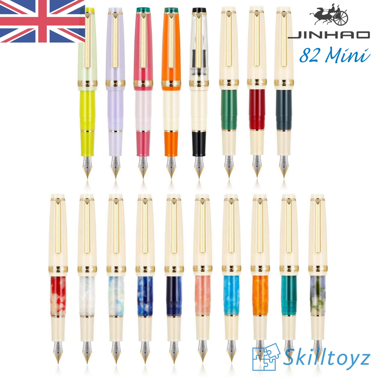 Jinhao 82 Mini Fountain Pen Medium Nib Black Sea - SkillToyz
