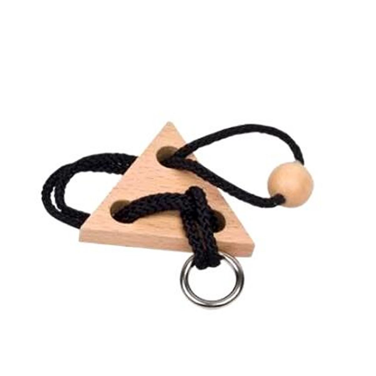 IQ Wood and Rope Brain Teaser Puzzle Triangle - SkillToyz