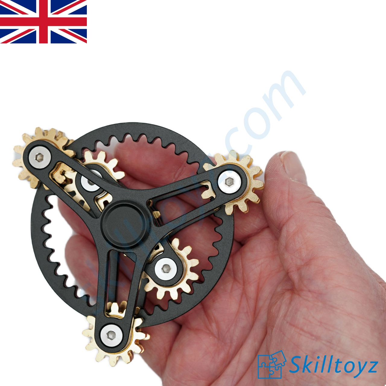 Metal Finger Fidget Spinner Cartwheel 5 Cog Black - SkillToyz