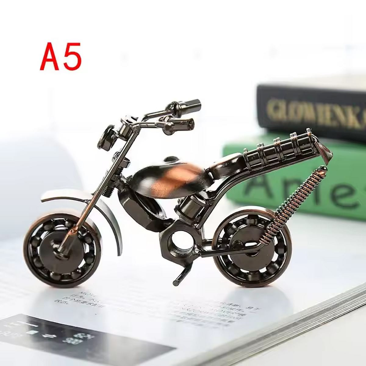 Iron Art Motorcycle Model Desk Sculpture Copper Dirt Bike Design A5 ...