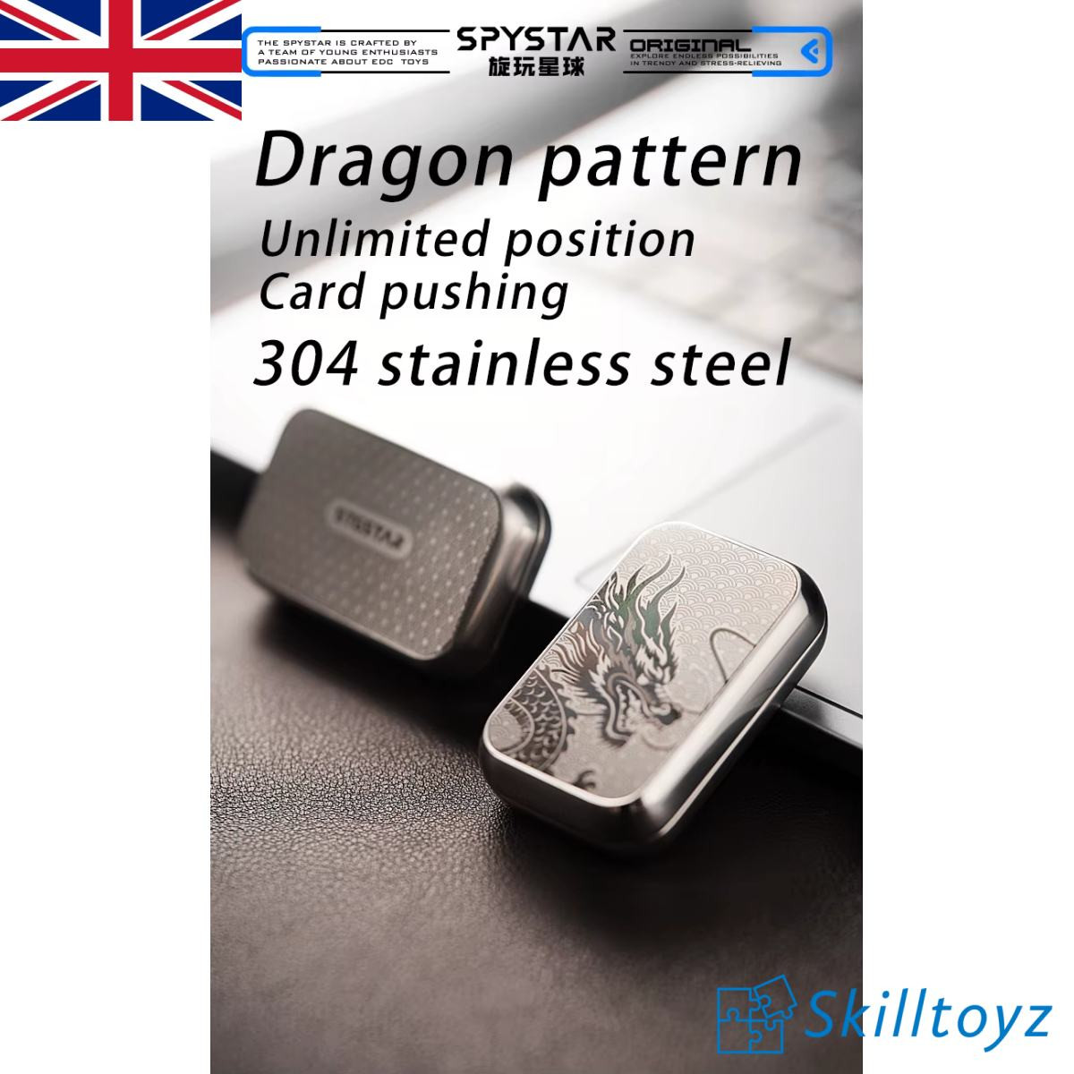 Spystar Infinite Magnetic Slider Fidget EDC Dragon Edition Silver ...