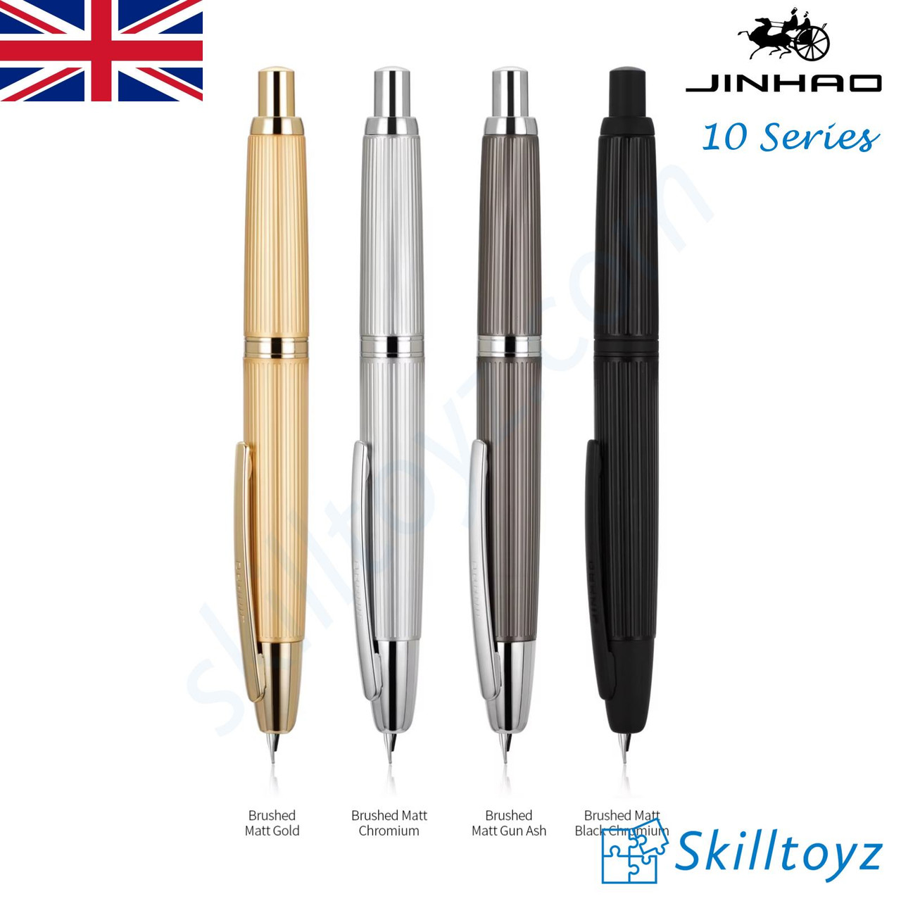 Jinhao 10 Series Retractable Fountain Pen F Nib Matt Chrome with ...