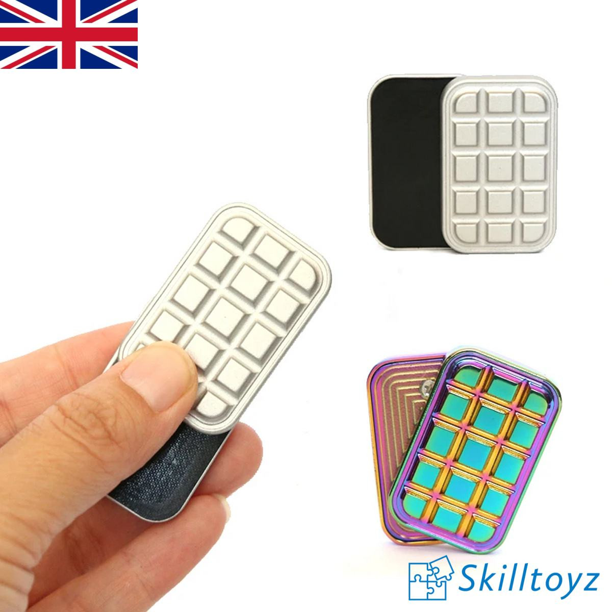 Chocolate Bar Magnetic Infinity Slider Fidget EDC Black Matt - SkillToyz