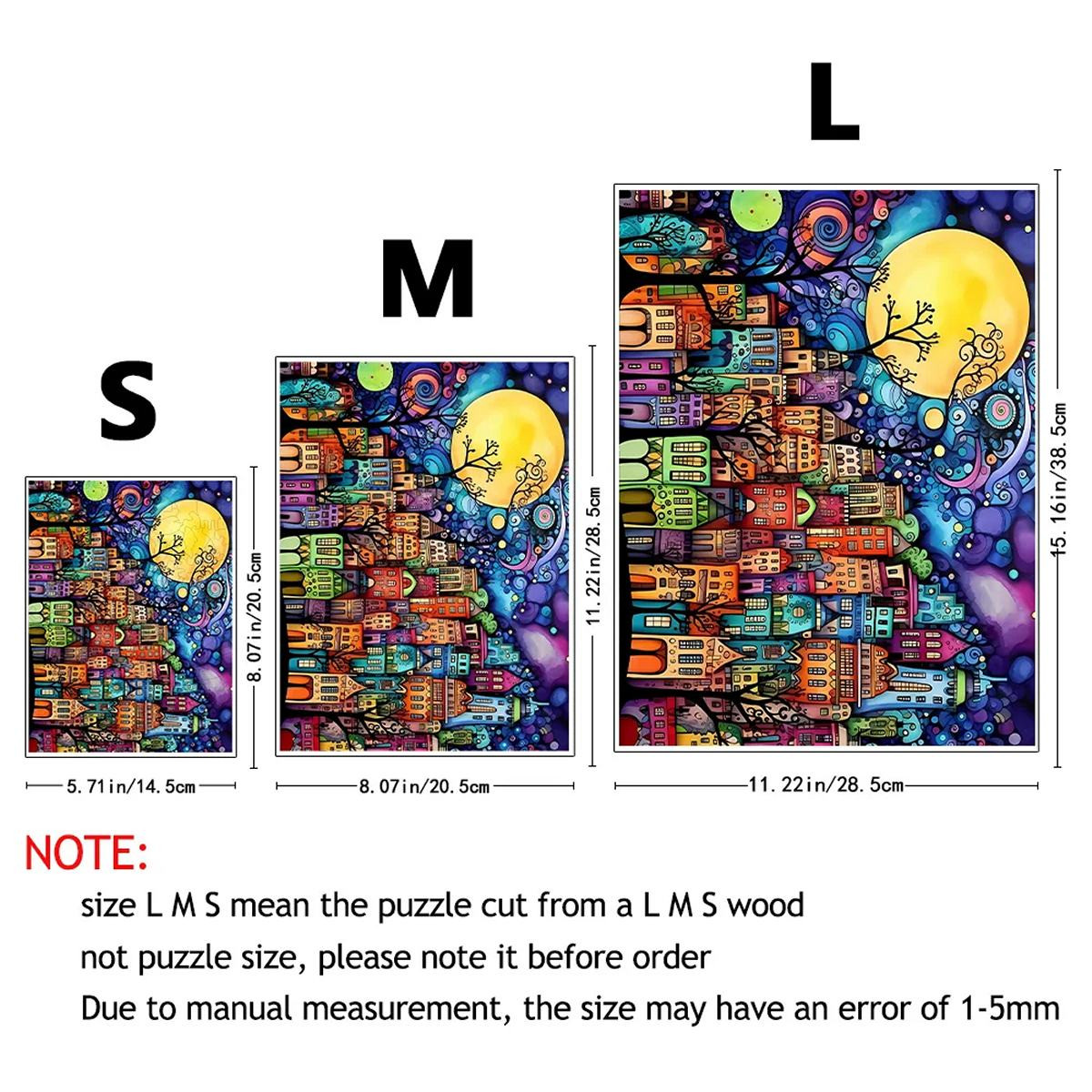 Wooden Jigsaw Puzzle Complex Large Townscape - SkillToyz