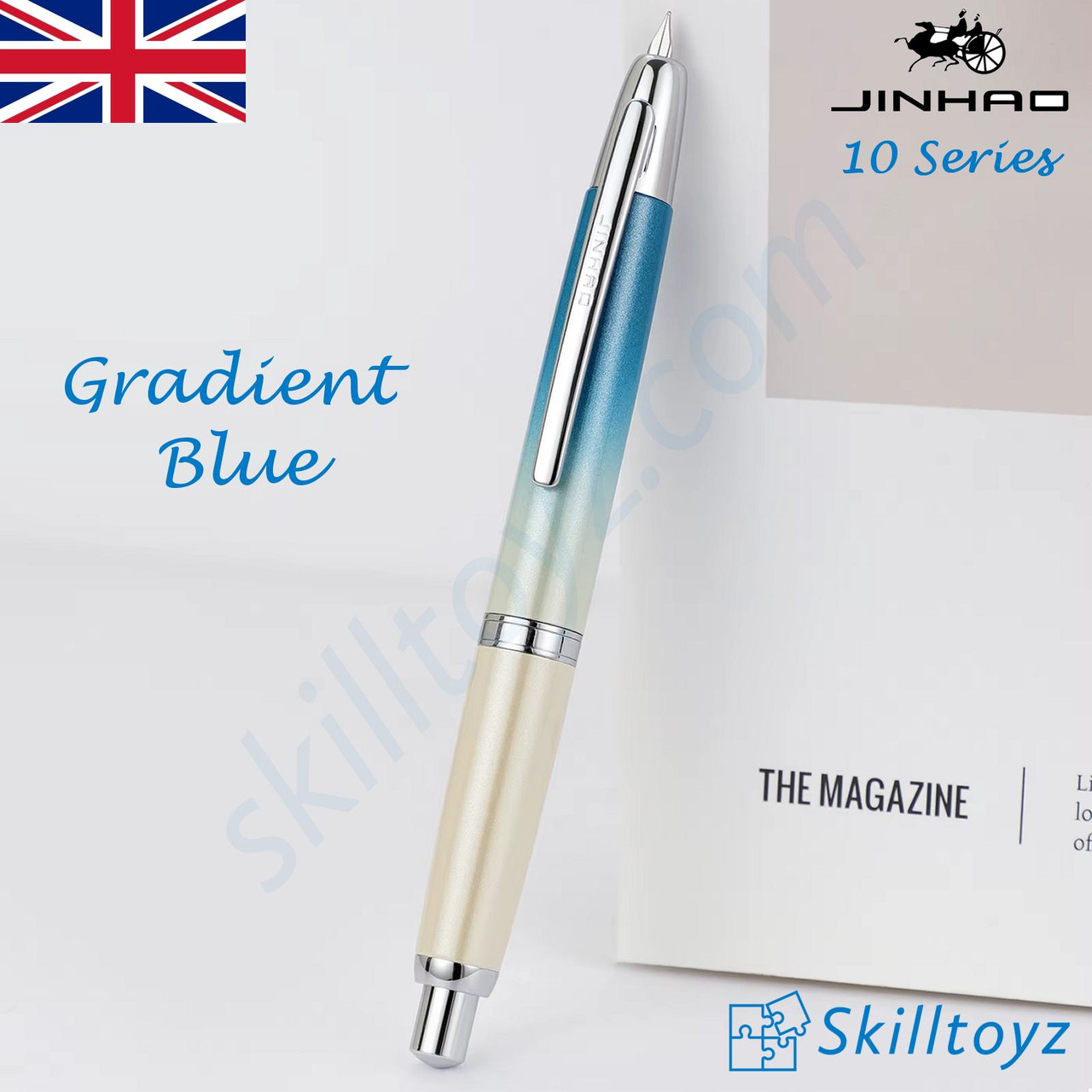 Jinhao 10 Series Retractable Fountain Pen EF Nib Gradient Blue - SkillToyz