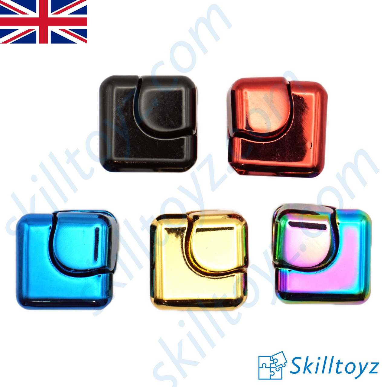 Metal Spinner Cube Fidget Gadget 28mm Gold - SkillToyz