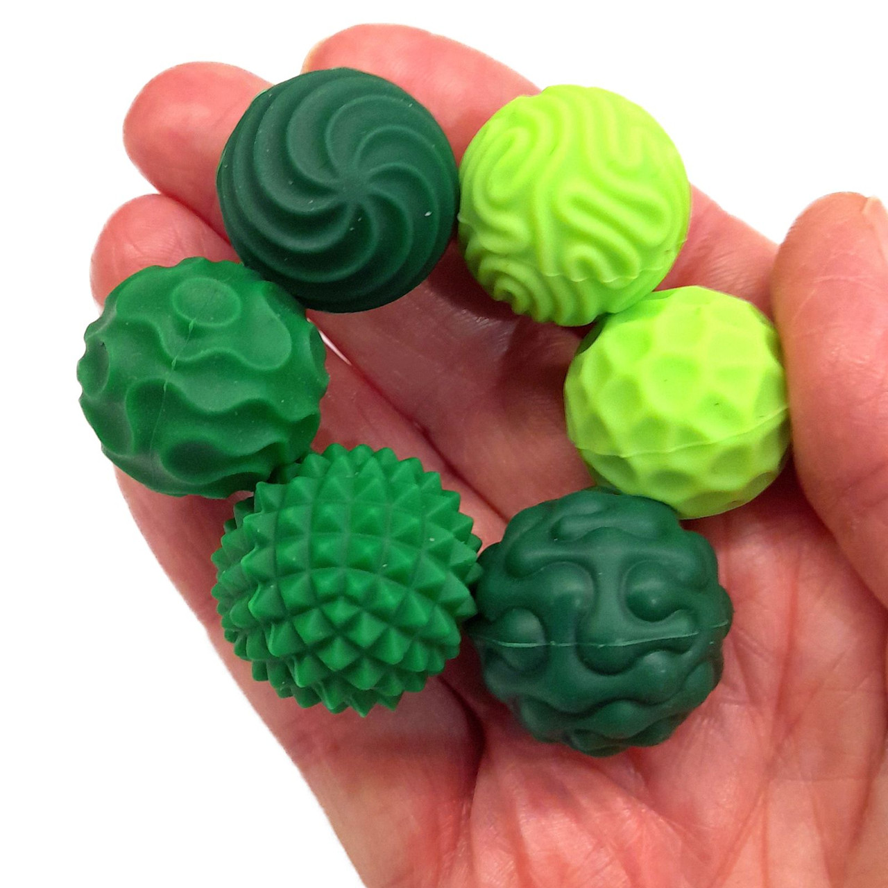Silicone Magnetic Fidget Balls Small Green X6 - SkillToyz