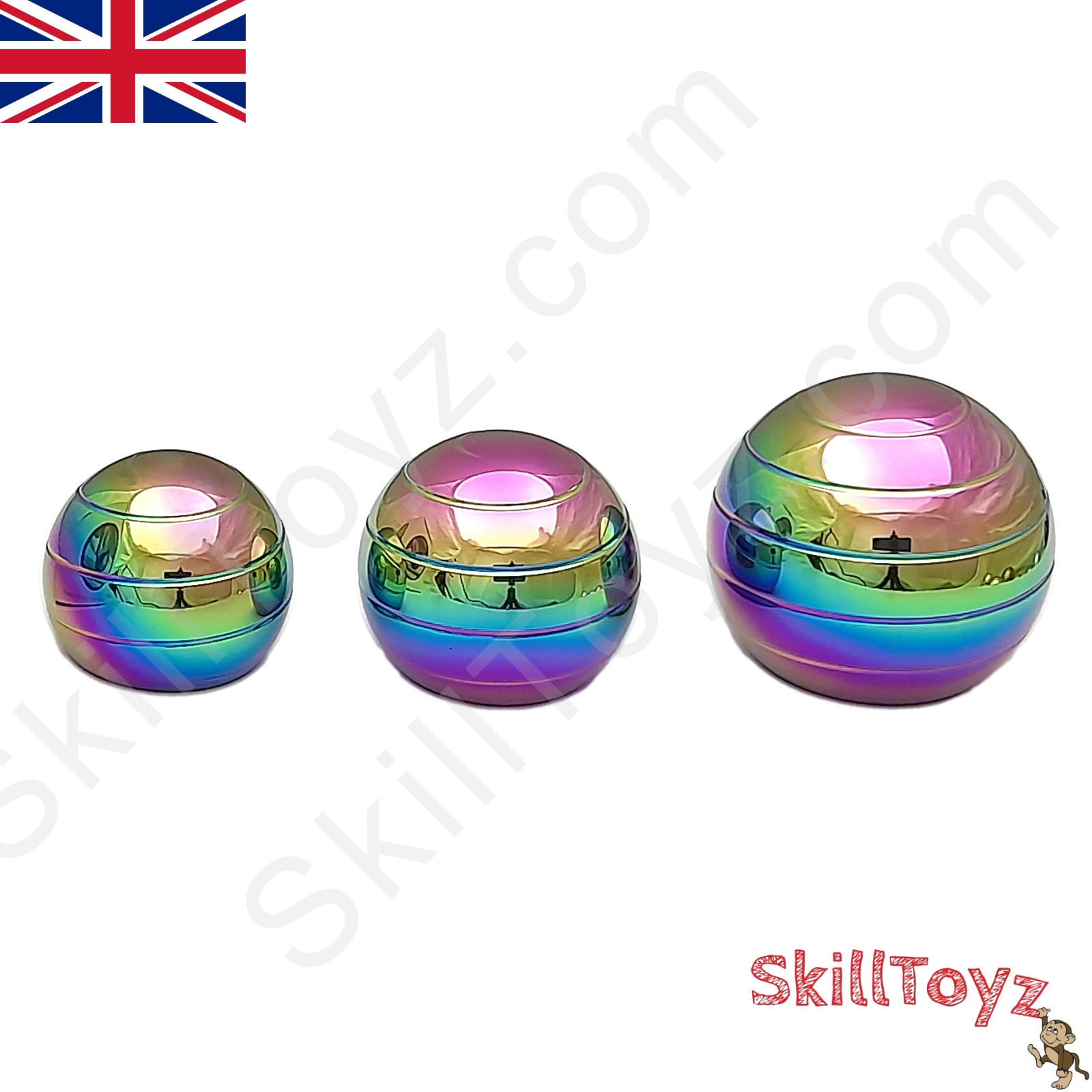 Premium Desk Top Executive Spin Sphere Large Rainbow - SkillToyz