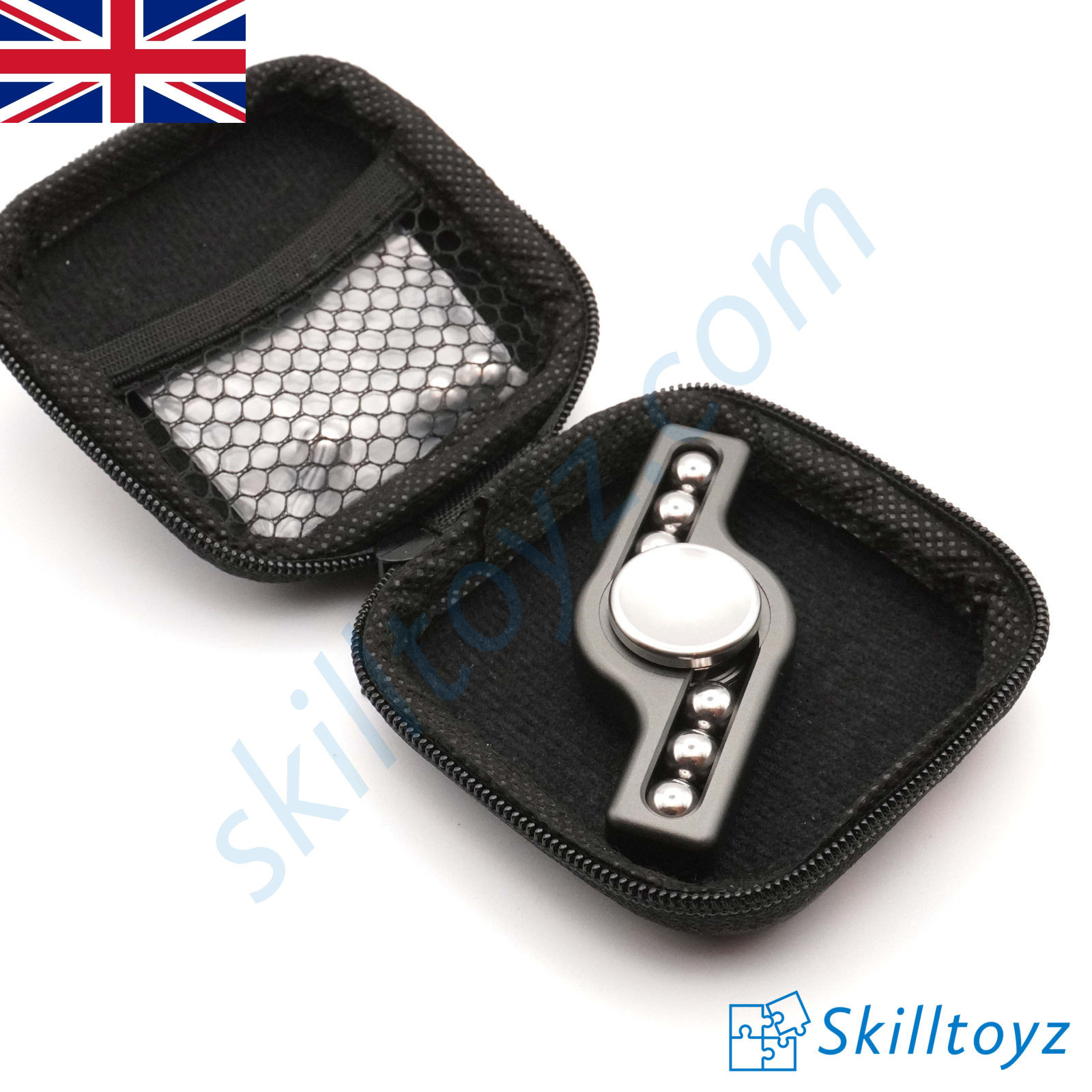 Finger Spinner Metal Fidget Toy 6-Ball Edition Gunmetal Grey - SkillToyz