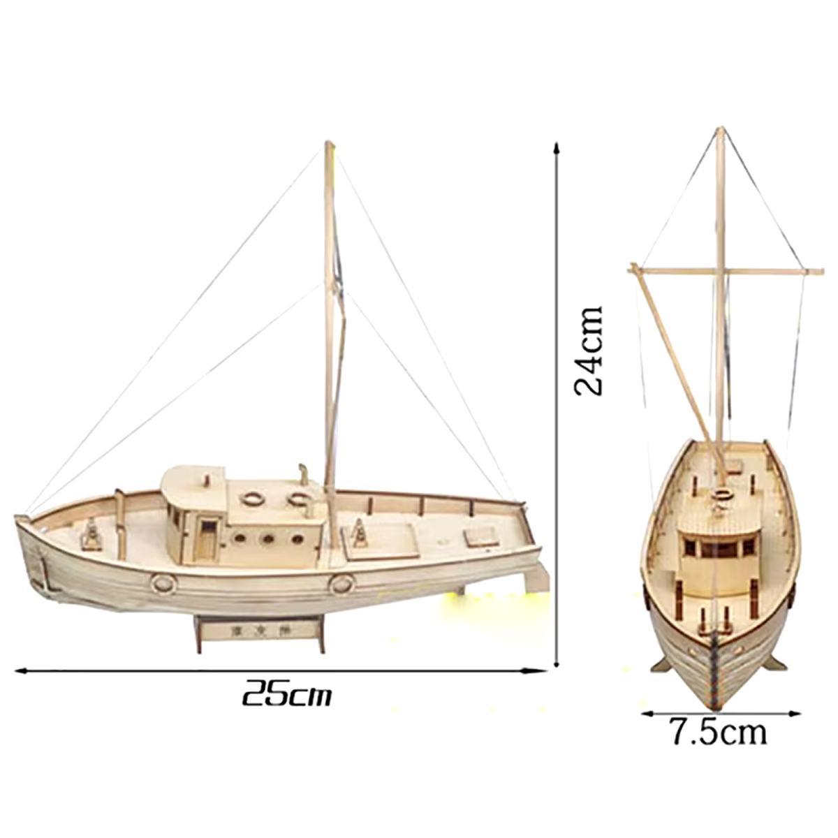 IQ Complex Wooden Model Ship Kit - Nurkse Sail Boat 1:30 Scale - SkillToyz