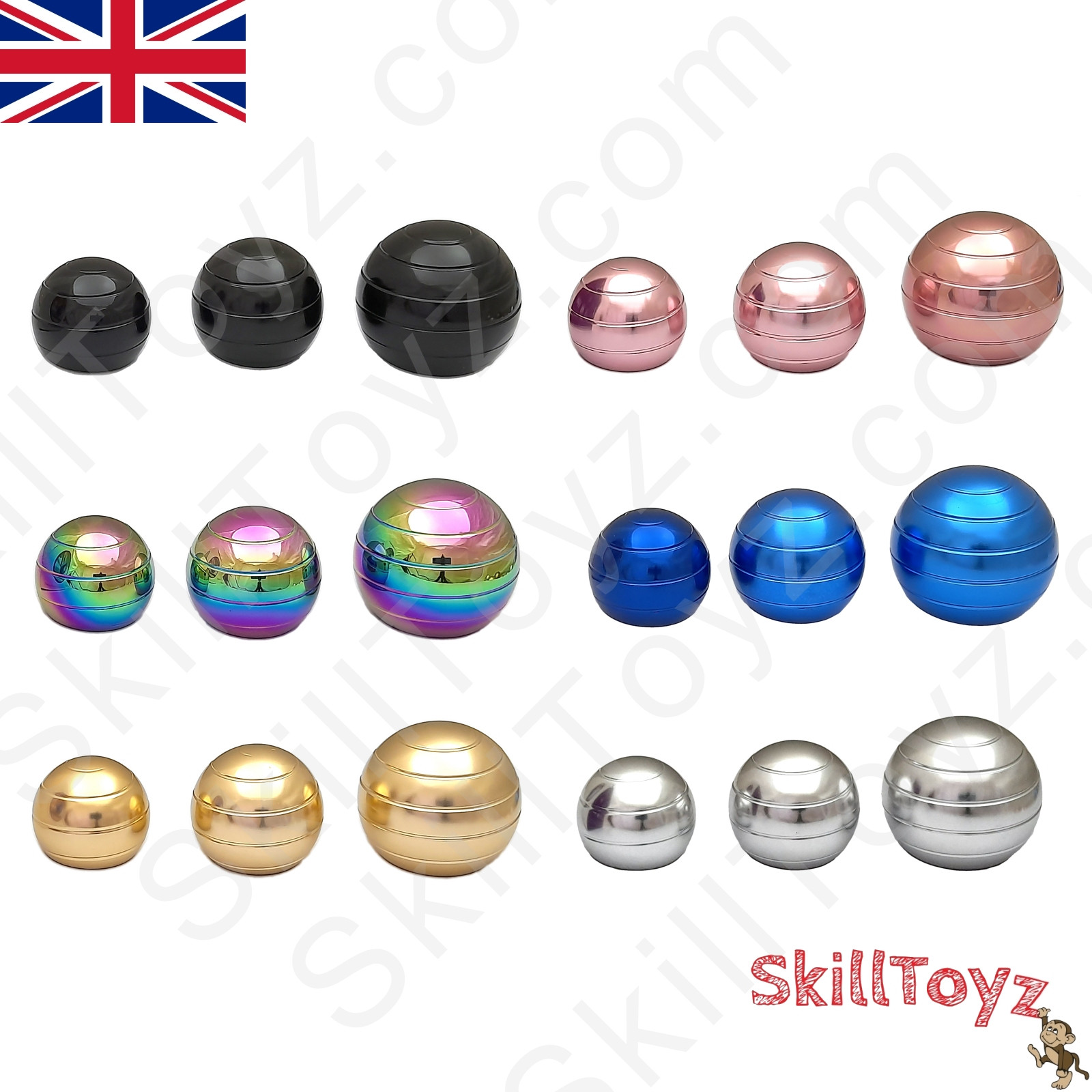 Premium Desk Top Executive Spin Sphere Large Rainbow - SkillToyz