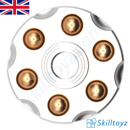 Revolver Finger Spinner Fidget Toy Silver - SkillToyz