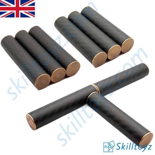 Carbon Fibre Magnetic Fidget Sticks Set of Three Design #2 - SkillToyz