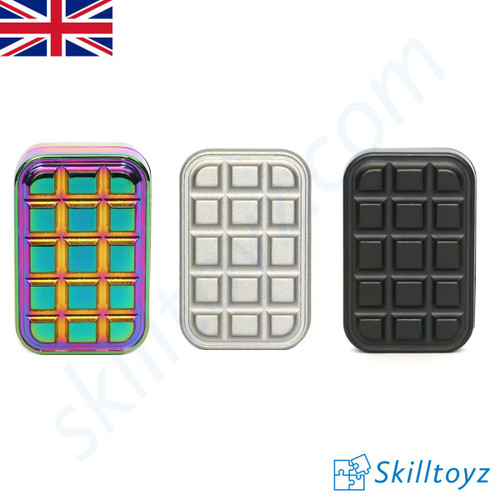 Chocolate Bar Magnetic Infinity Slider Fidget EDC Silver Matt - SkillToyz