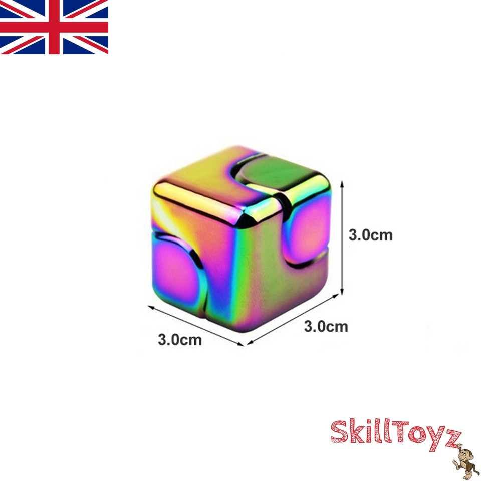 Metal Spinner Fidget Cube Blue - SkillToyz