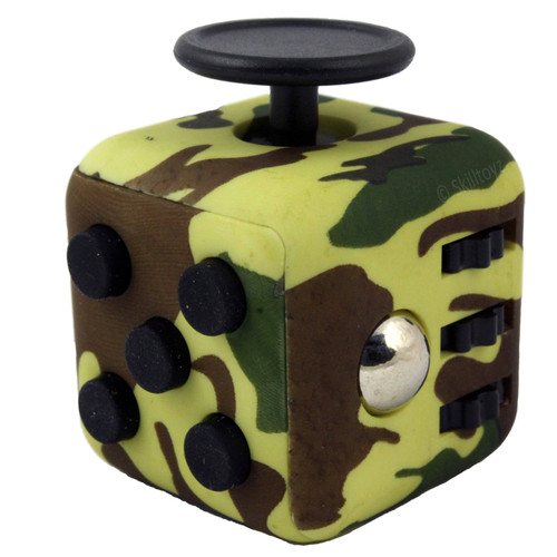 Premium Fidget Cube Toy Smooth Touch Camouflage Green - SkillToyz
