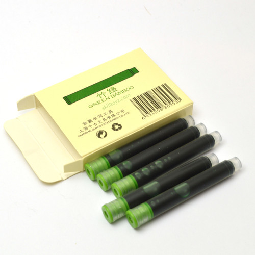 Jinhao Colour Fountain Pen Ink Cartridges x5 Green Bamboo - SkillToyz