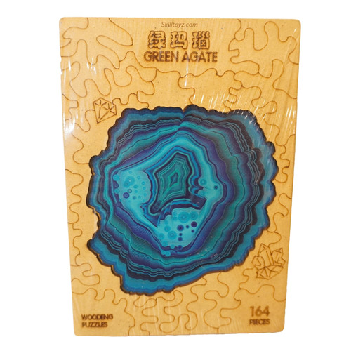 IQ Boxed Wooden Jigsaw Puzzle Green Agate - SkillToyz