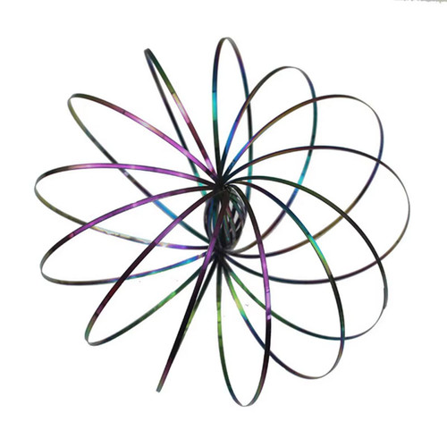 Fidget Flow Loop Flux Ring Kinetic Coil Toy Rainbow - SkillToyz