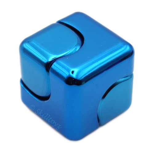 Metal Spinner Cube Fidget Gadget 28mm Blue - SkillToyz