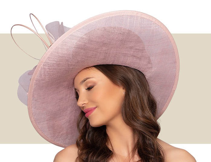 LISETTE WIDE-BRIM HAT - Rose Pink - Gold Coast Couture