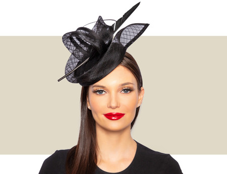 RAVEN FASCINATOR HAT - Black - Gold Coast Couture