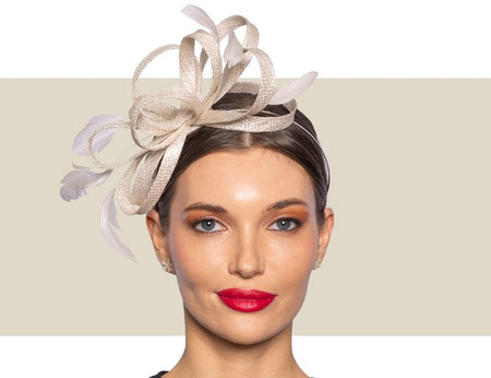 Champagne Lurex Feather Fascinator for Weddings | J Bee’s Millinery
