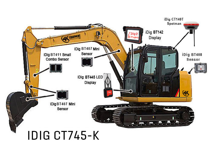 New iDig Connect 2D Project Excavator Grade Control Kit - 4K Equipment LLC