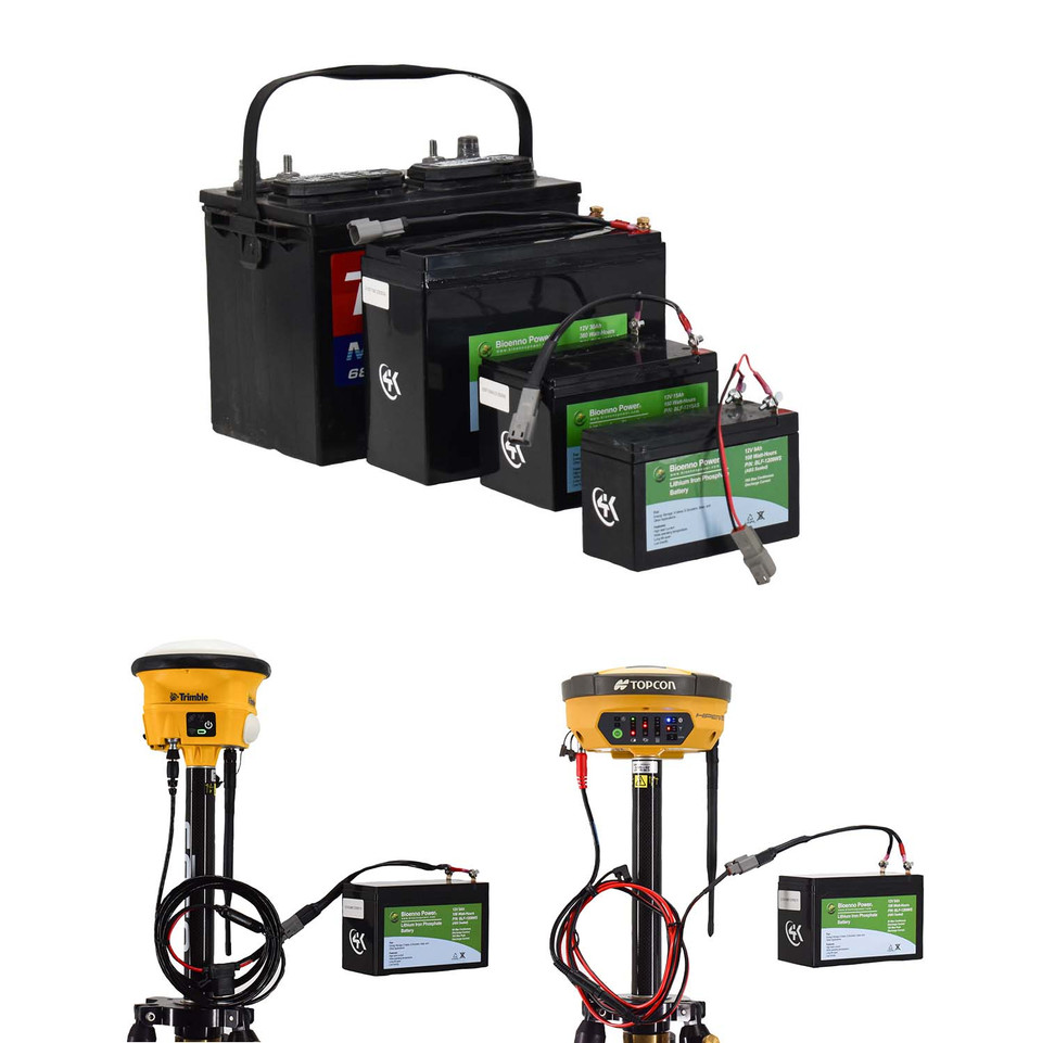 External Trimble/Topcon Base Station 12V Brick Battery Kit - Car ...