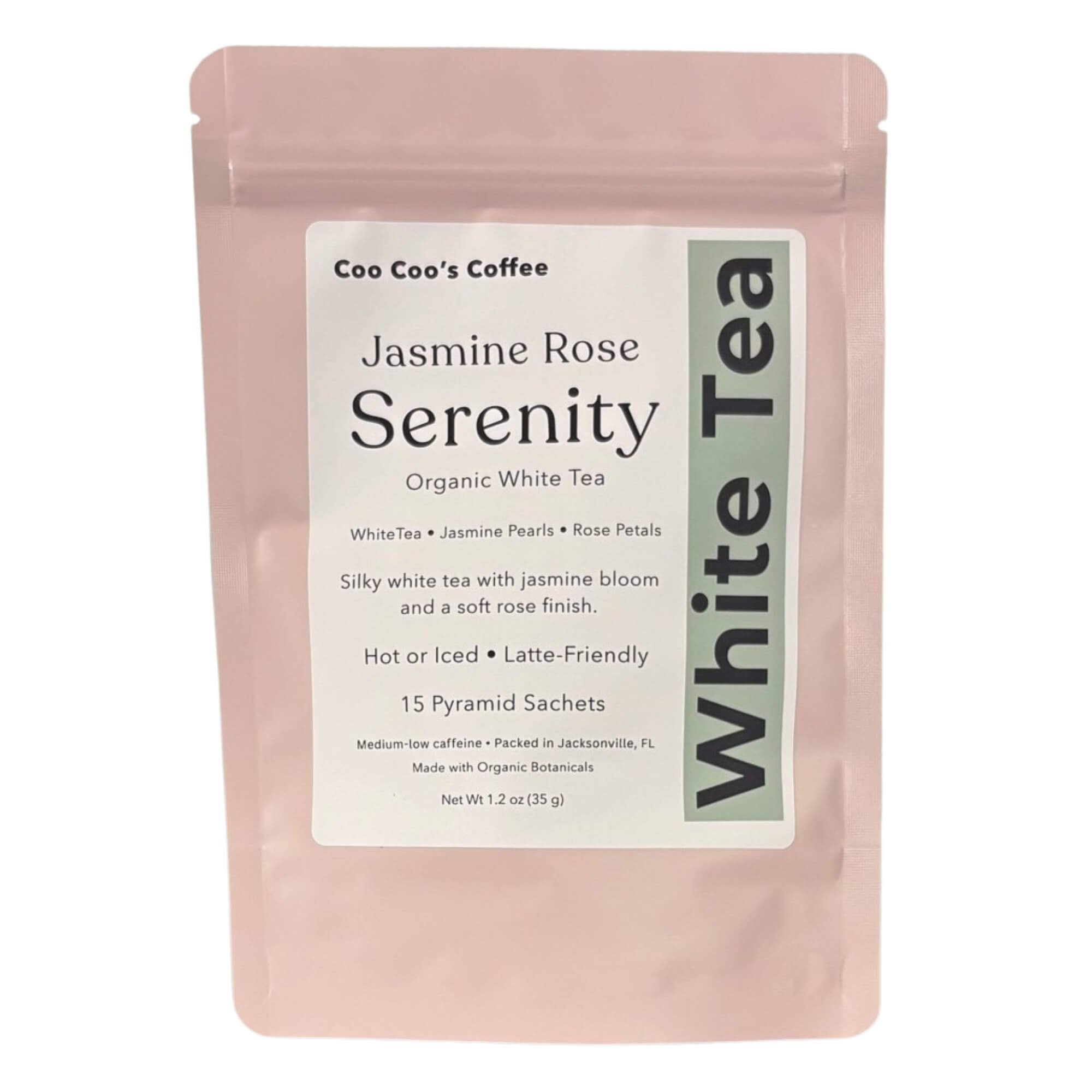 Jasmine Rose Serenity Organic White Tea | Coo Coo’s Coffee