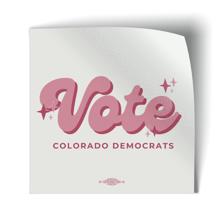Vote - Pink (4" x 4" Vinyl Sticker -- Pack of Two!) - Colorado ...