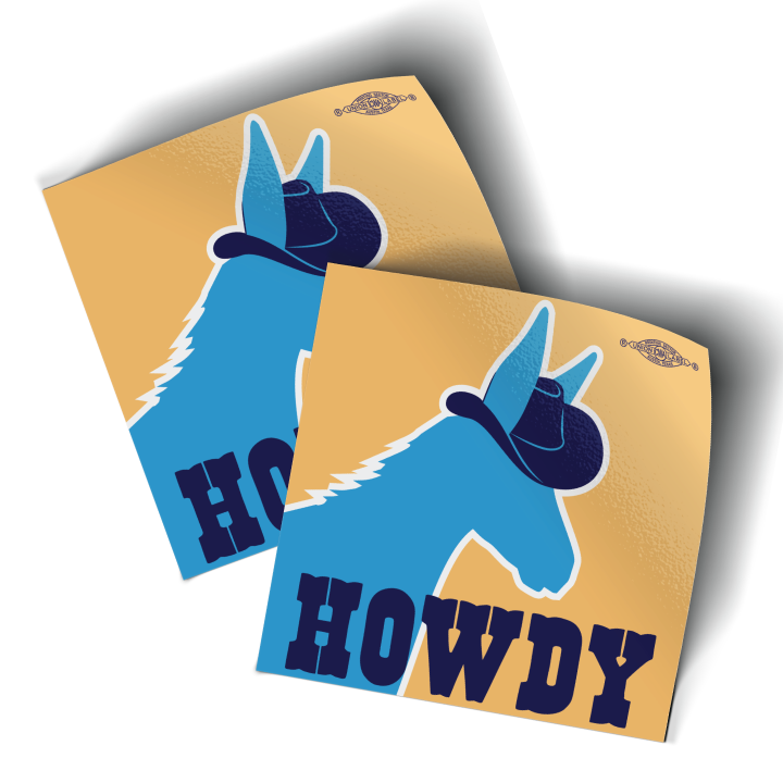Howdy - Cowboy (4" x 4" Vinyl Sticker -- Pack of Two!) - Colorado ...