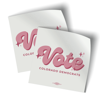 Vote - Pink (4" x 4" Vinyl Sticker -- Pack of Two!) - Colorado ...