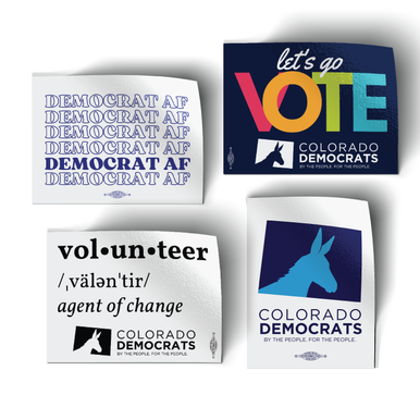 Sticker Pack Combo - Vote Democrat (Vinyl Sticker -- Pack of Four ...